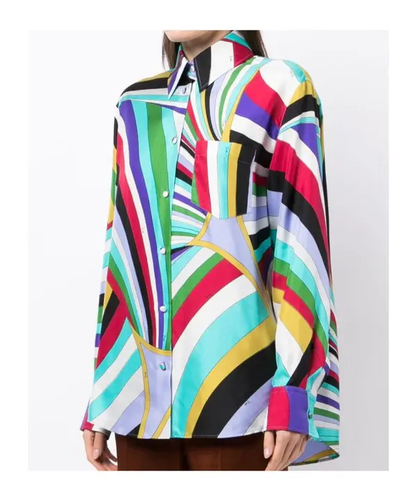 Emilio Pucci Graphic Print Silk Shirt