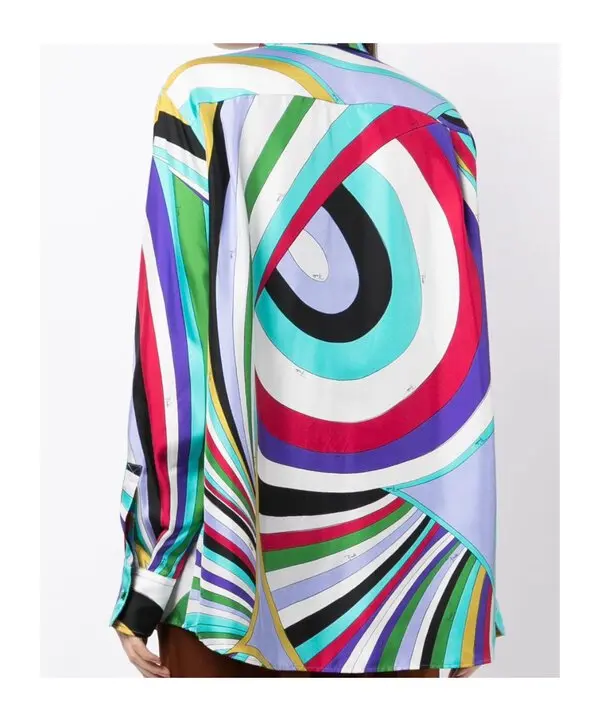 Emilio Pucci Graphic Print Silk Shirt