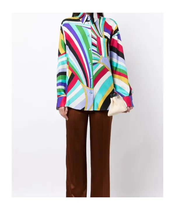 Emilio Pucci Graphic Print Silk Shirt