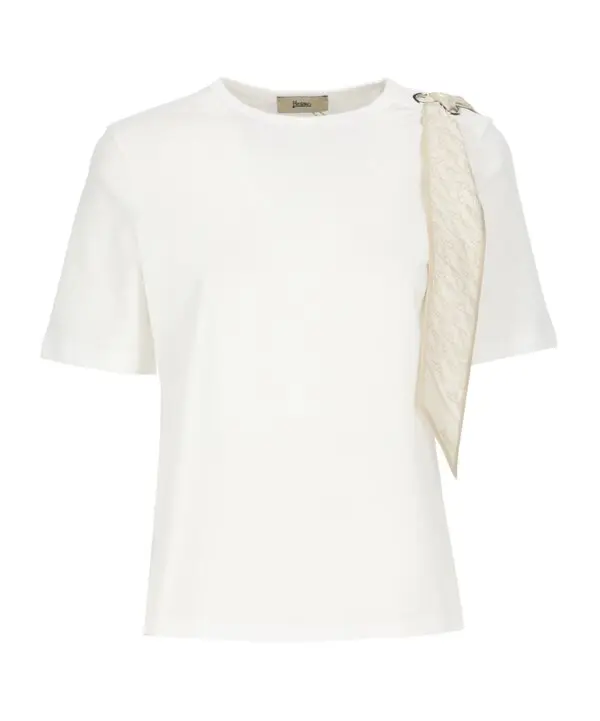 Herno Scarf Detailed Crewneck T-shirt - White