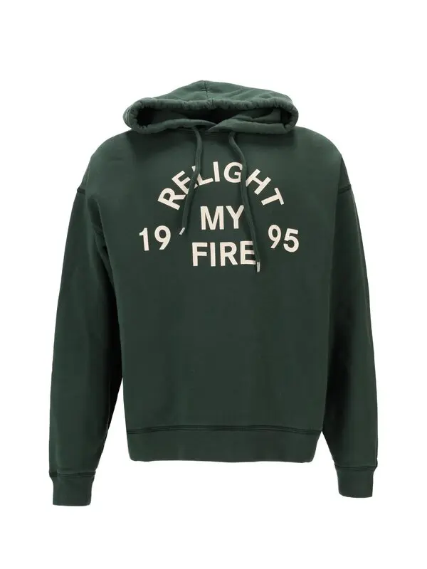 Dsquared2 Logo Printed Drawstring Hoodie - Green