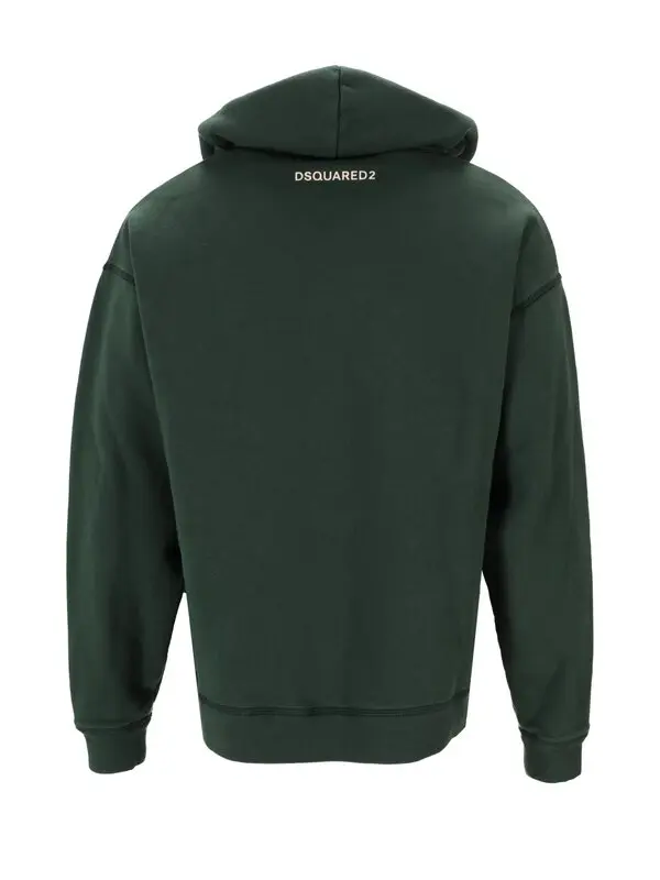 Dsquared2 Logo Printed Drawstring Hoodie - Green