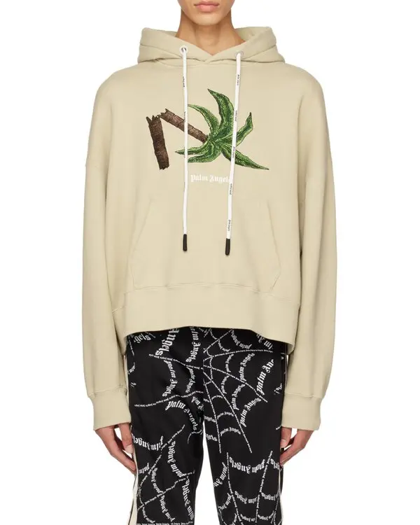 Palm Angels Palm Embroidered Drawstring Hoodie - Nude