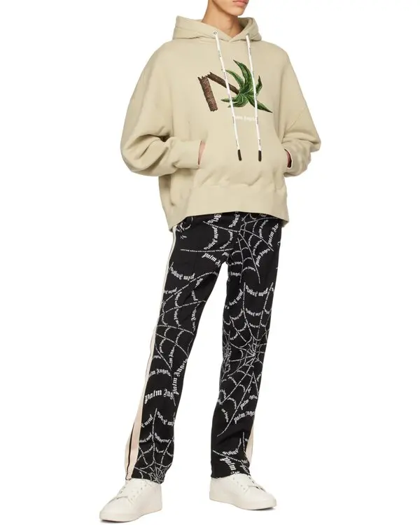 Palm Angels Palm Embroidered Drawstring Hoodie - Nude
