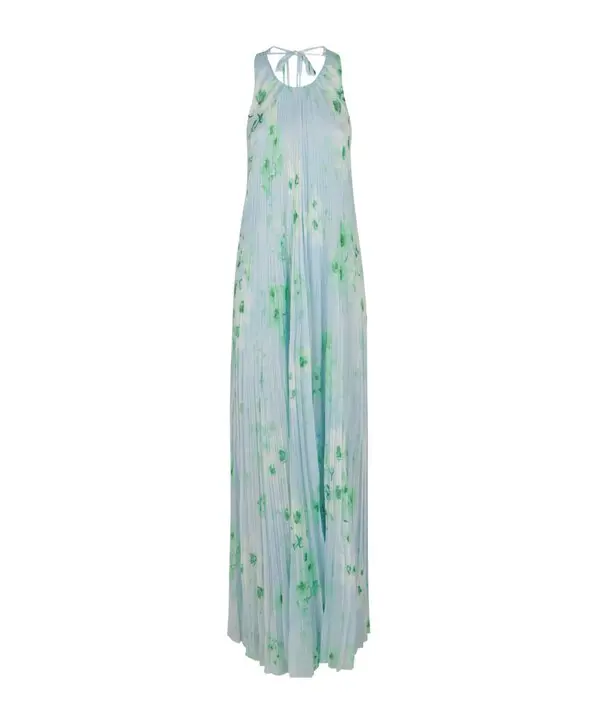 Pinko Floral Print Pleated Maxi Dress