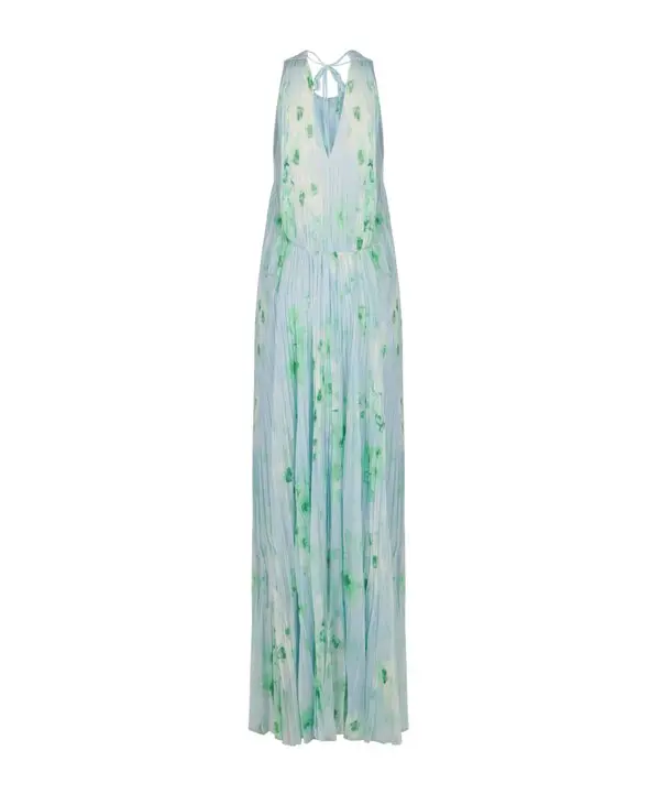Pinko Floral Print Pleated Maxi Dress