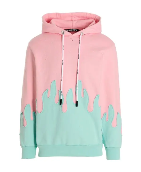 Palm Angels Layered Flames Long-sleeved Hoodie