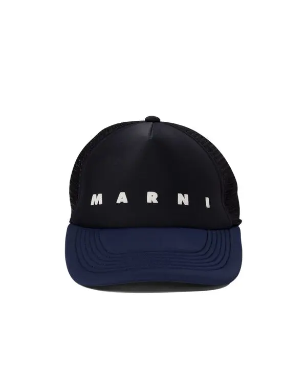 Marni Logo Printed Baseball Cap - Blue