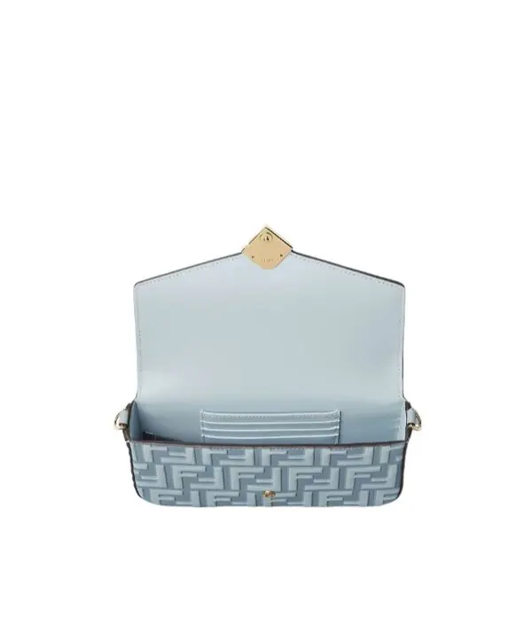 Fendi Monogram Chain Wallet - Blue