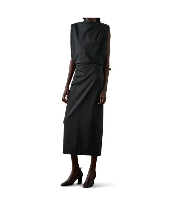 Soeur Gemma Sleeveless Midi Dress - Black