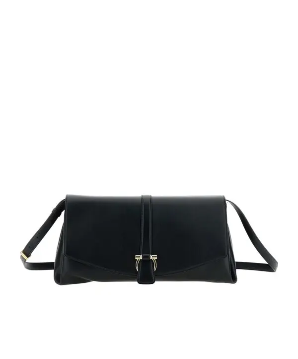 FERRAGAMO Logo Buckle Shoulder Bag - Black