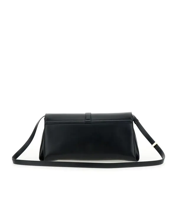 FERRAGAMO Logo Buckle Shoulder Bag - Black