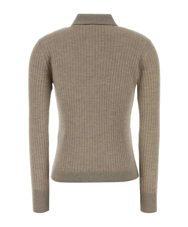Max Mara Ribbed Knit Polo Shirt