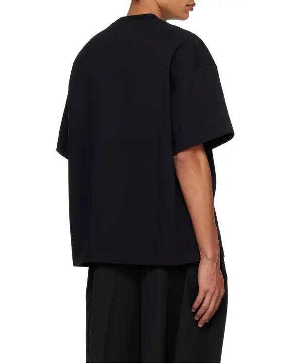 JIL SANDER Logo Printed Crewneck T-shirt - Black