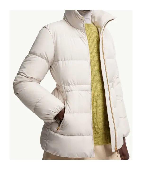 Moncler Brossette Zip-up Puffer Jacket - Ivory