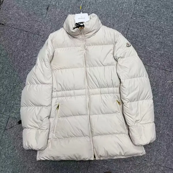 Moncler Brossette Zip-up Puffer Jacket - Ivory