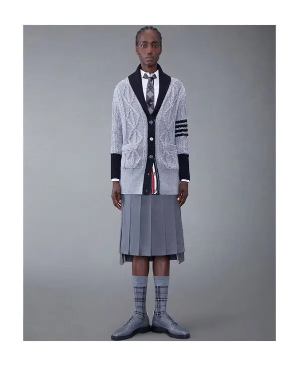 Thom Browne 4-bar Stripe" Shawl Collar Cardigan
