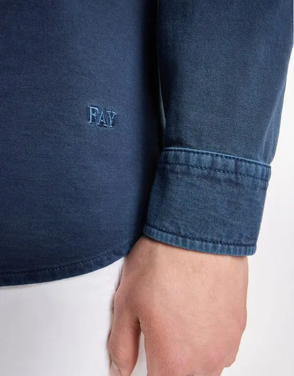 FAY French Collar Logo Shirt