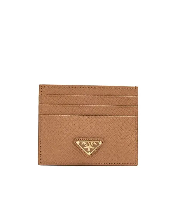 Prada Saffiano Leather Card Holder - Neutral