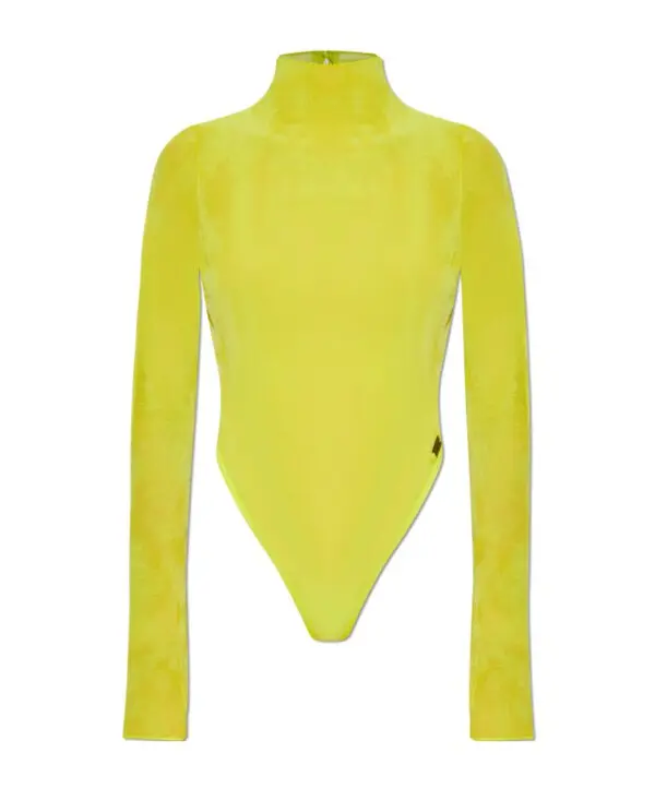 DIESEL® Long Sleeve High Collar Bodysuit - Yellow