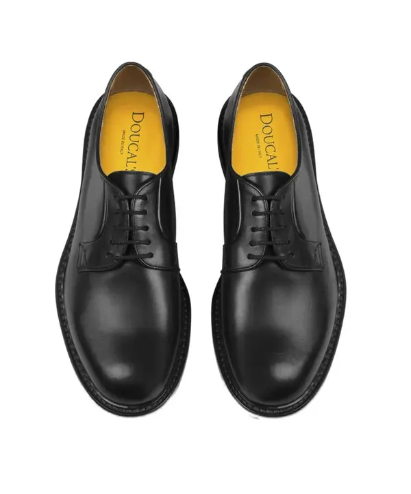 DOUCAL'S Plain Lace-up Derby Shoes - Black