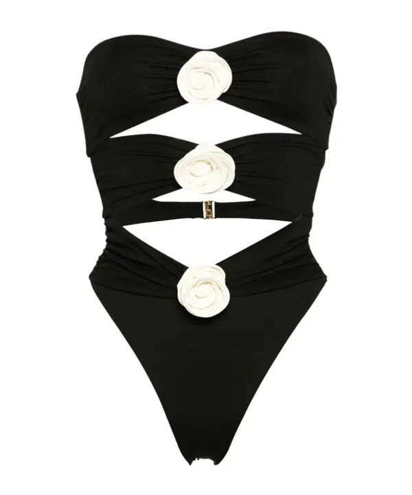 LA REVECHE Floral One Piece Swimsuit - Black