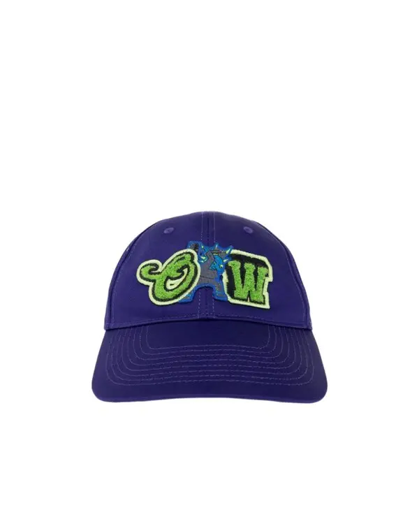 Off-White Logo Flocked Baseball Cap - Purple