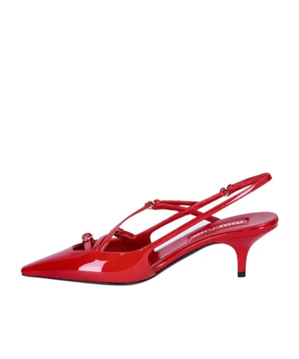 Miu Miu Pointed High-heeled Slingback Sandals