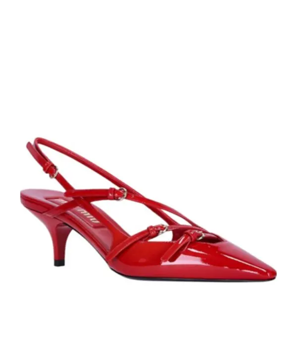 Miu Miu Pointed High-heeled Slingback Sandals