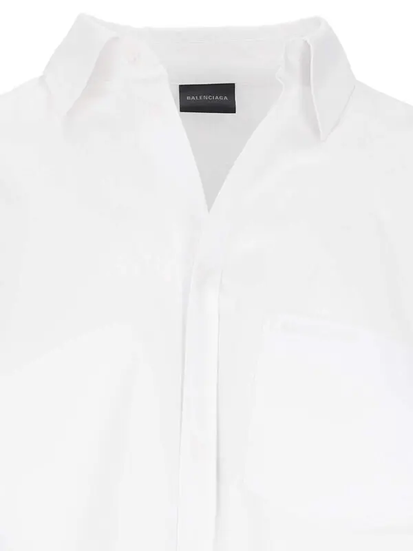 Balenciaga Collared Long-sleeve Shirt With Embroidered Logo