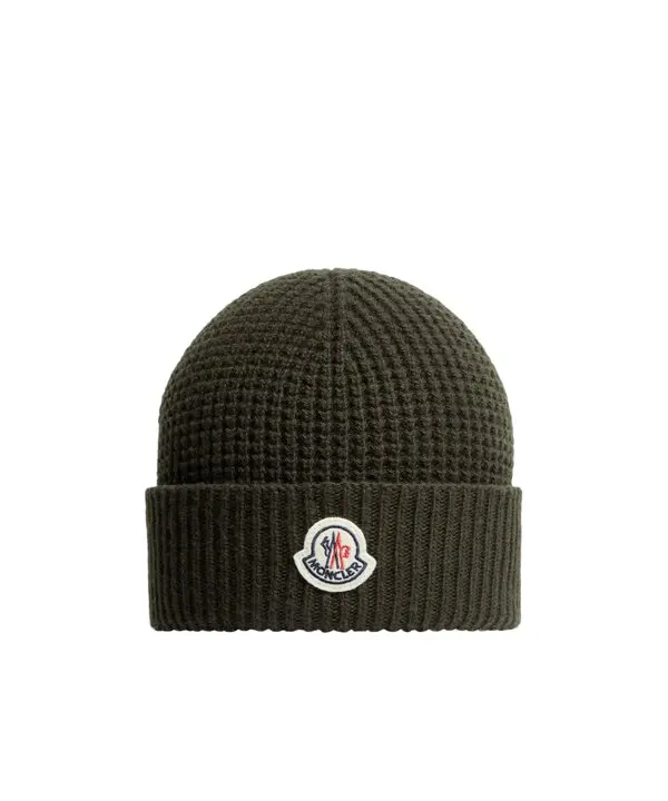 Moncler Logo Patch Beanie - Black