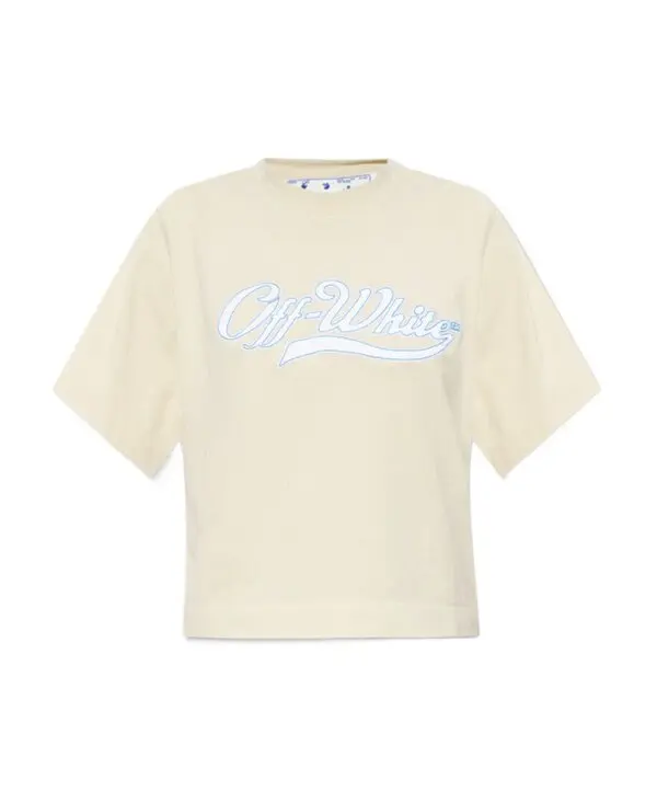 Off-White Logo-print Cropped T-shirt - White