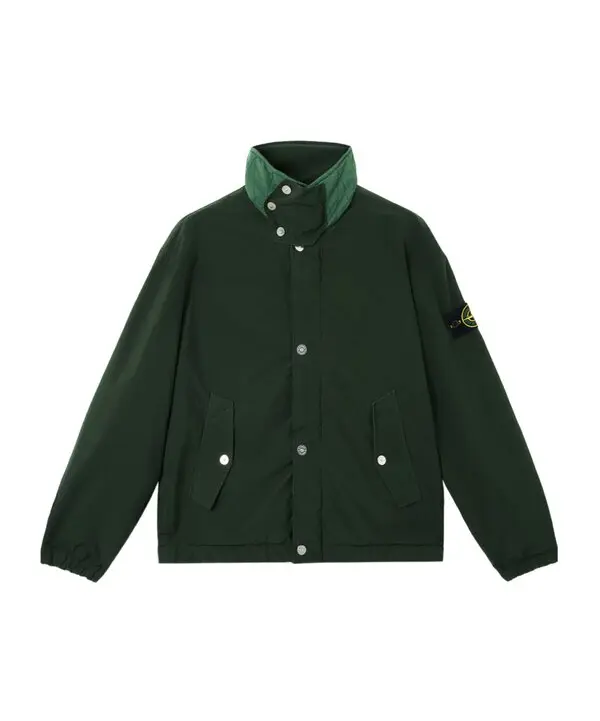 Stone Island Logo Patch Stand Collar Jacket