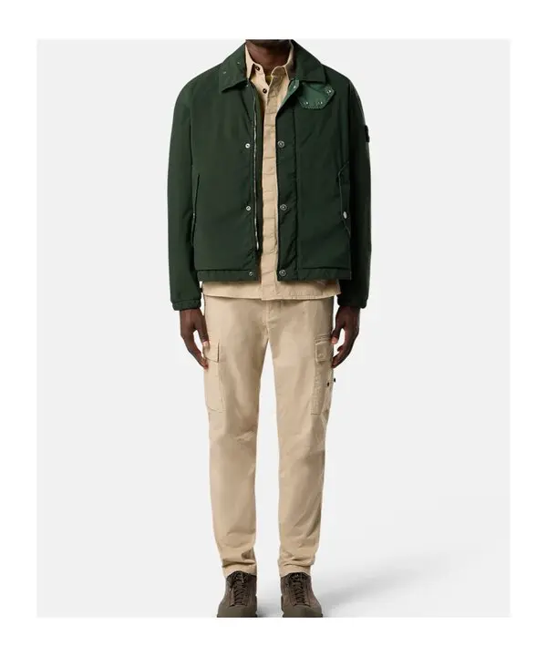 Stone Island Logo Patch Stand Collar Jacket