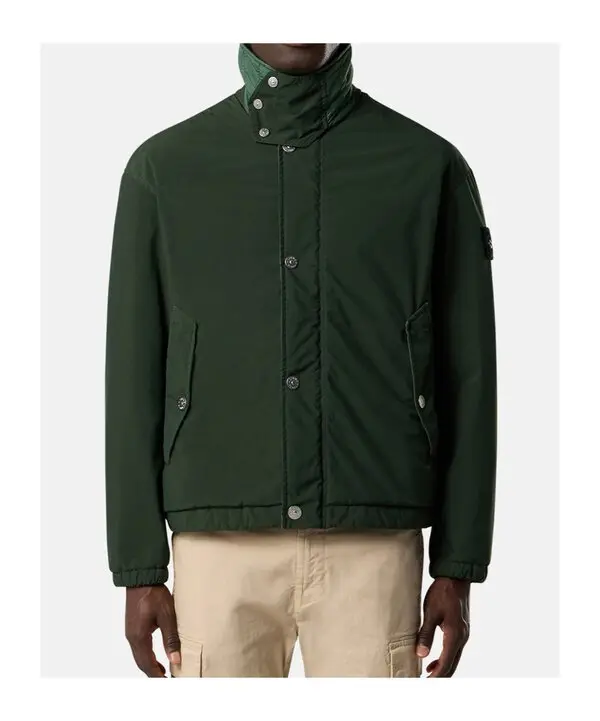Stone Island Logo Patch Stand Collar Jacket