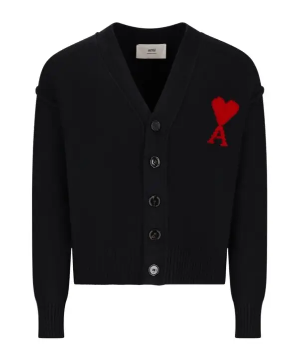 AMI Paris De Coeur V-neck Cardigan
