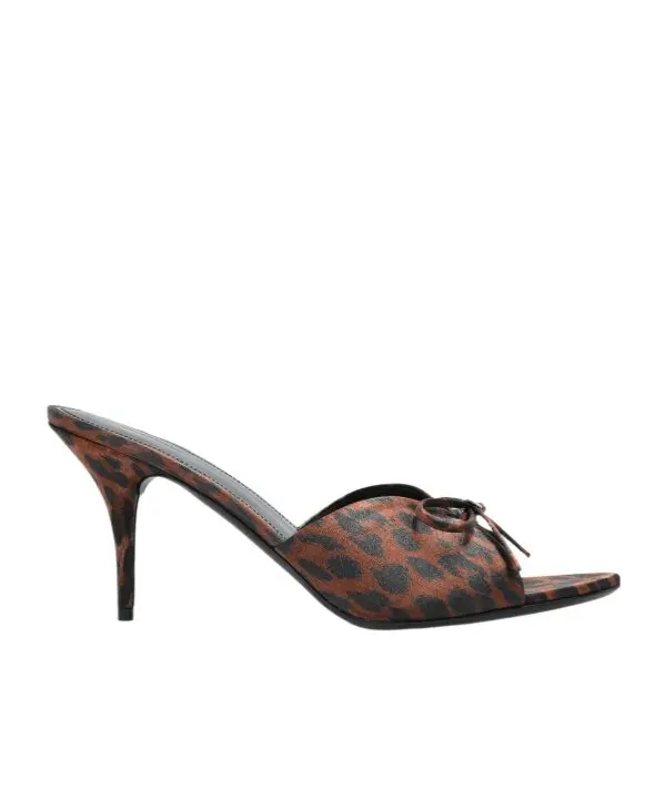 Balenciaga Leopard Printed Knife Mules - Black