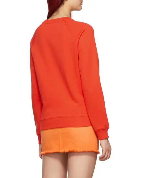 MSGM Round Neck Logo Sweatshirt - Red