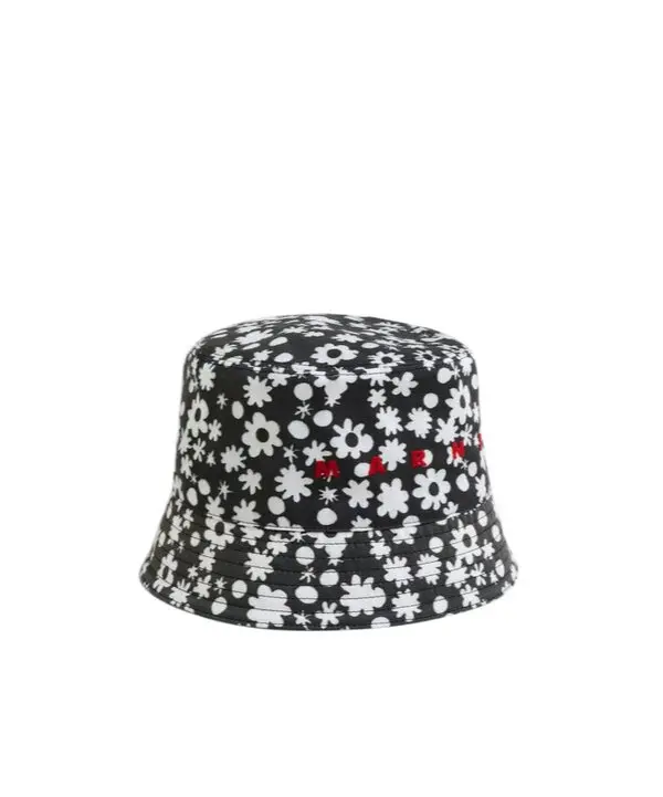 Marni Pop Fields Motif Bucket Hat - Black And White