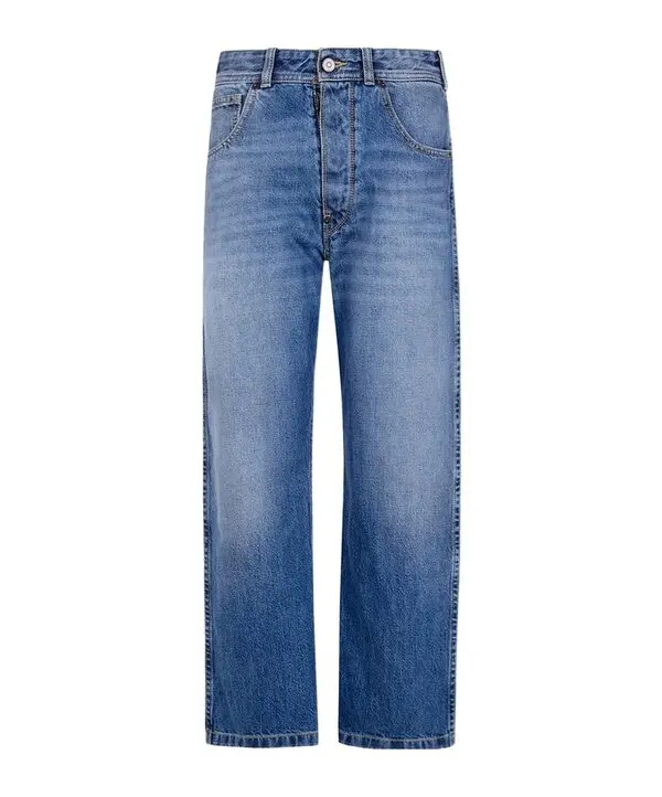 MAISON MARGIELA Buckled Cotton Jeans - Blue