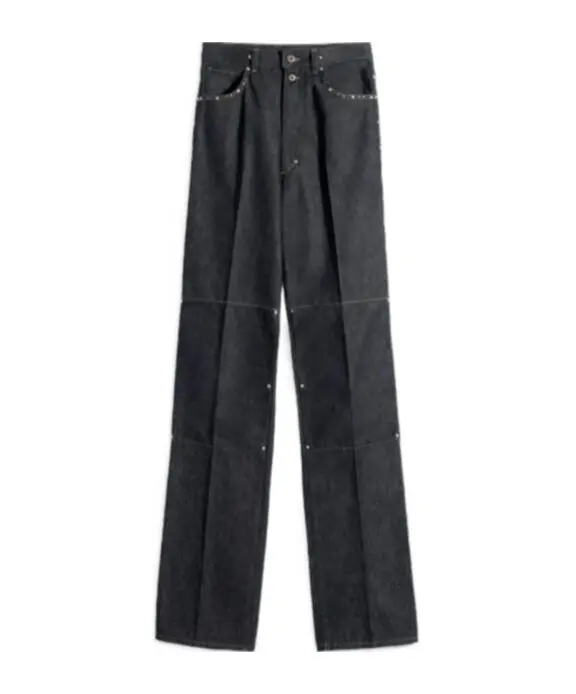 LEMAIRE Rivet High-waist Straight-leg Jeans - Slate Grey