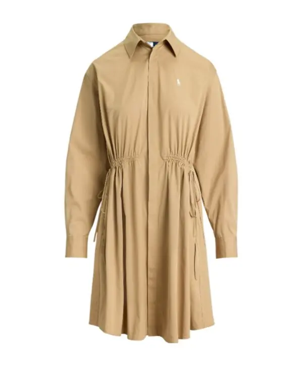 Polo Ralph Lauren Logo Shirt Midi Dress - Nude