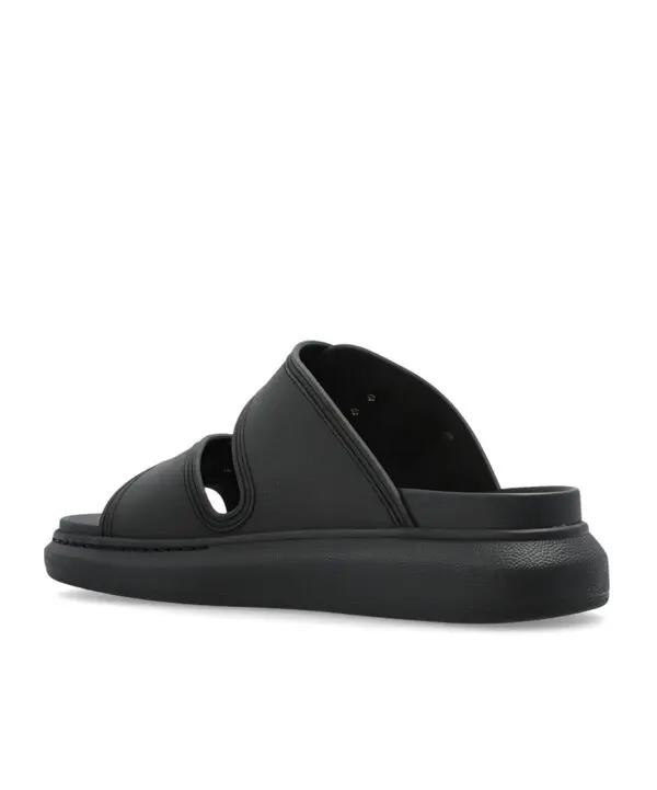 Alexander McQueen Double Strap Slip-on Sandals - Black