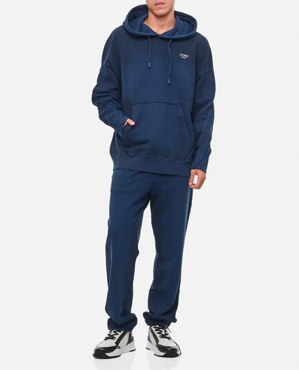 Fendi Logo Lettering Drawstring Hoodie