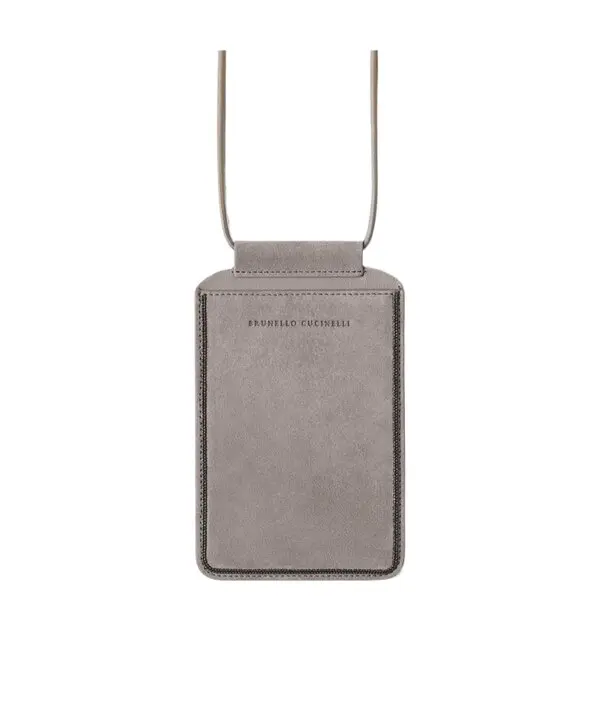 Brunello Cucinelli Shoulder Passport Holder - Grey