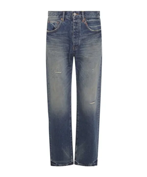 PURPLE BRAND Distressed Straight Leg Jeans - Gray