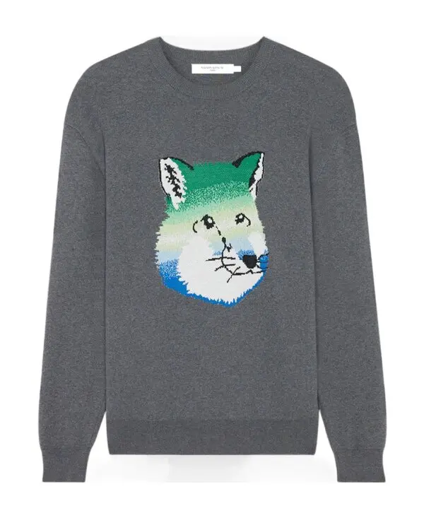 Maison Kitsuné Fox Head Intarsia-knit Jumper - Black