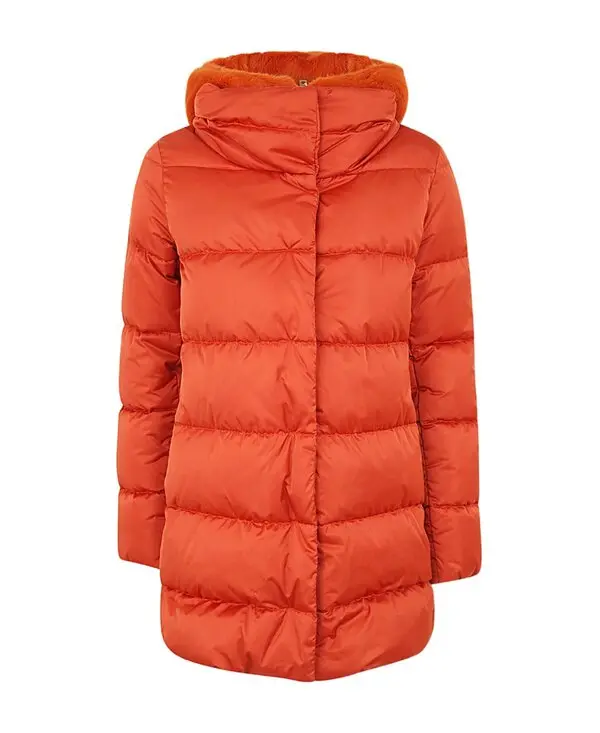 Herno High Neck Long Sleeved Padded Coat - Red