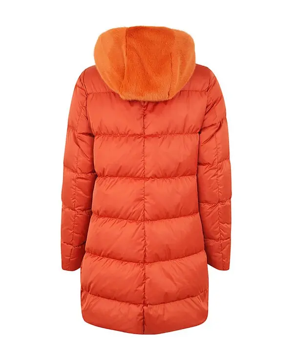 Herno High Neck Long Sleeved Padded Coat - Red