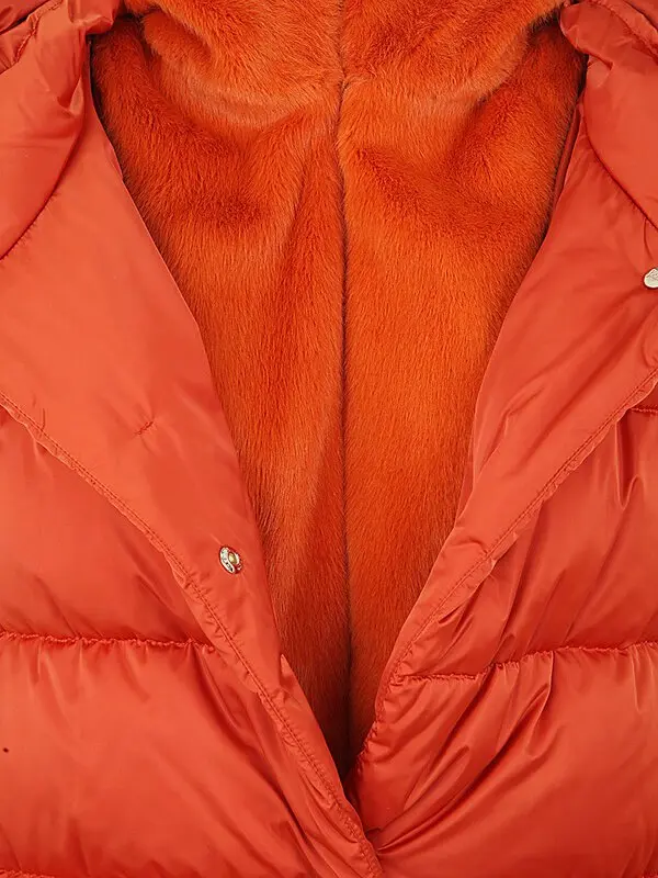 Herno High Neck Long Sleeved Padded Coat - Red